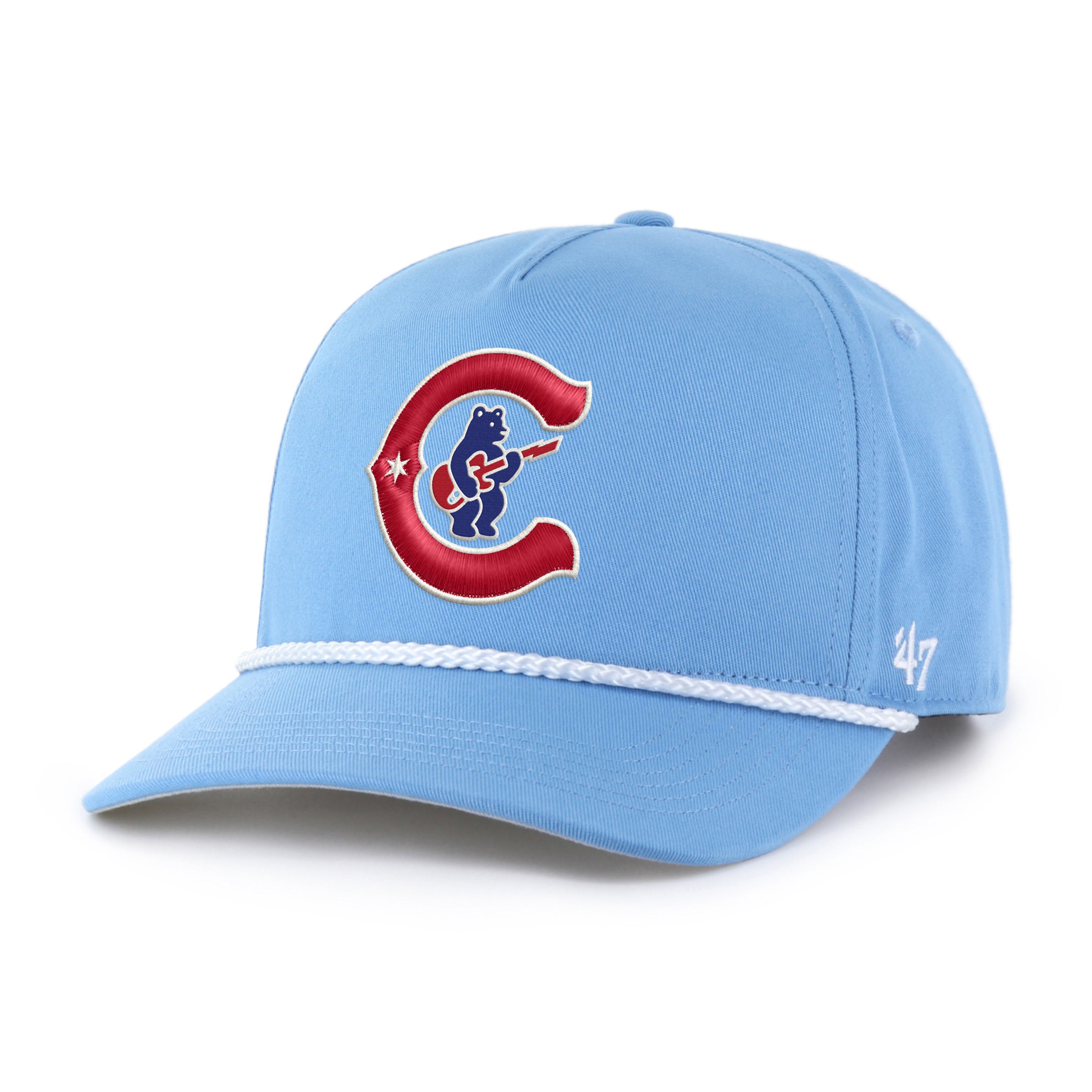 Chicago Cubs Blues Alt C Bear Light Blue Rope Hitch Cap by '47 Brand ...